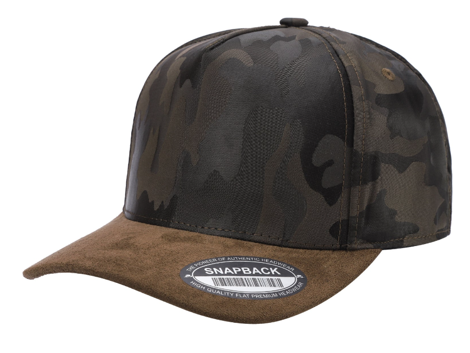 5 Panel Camo Suede Brim Baseball Cap – The Restoration House